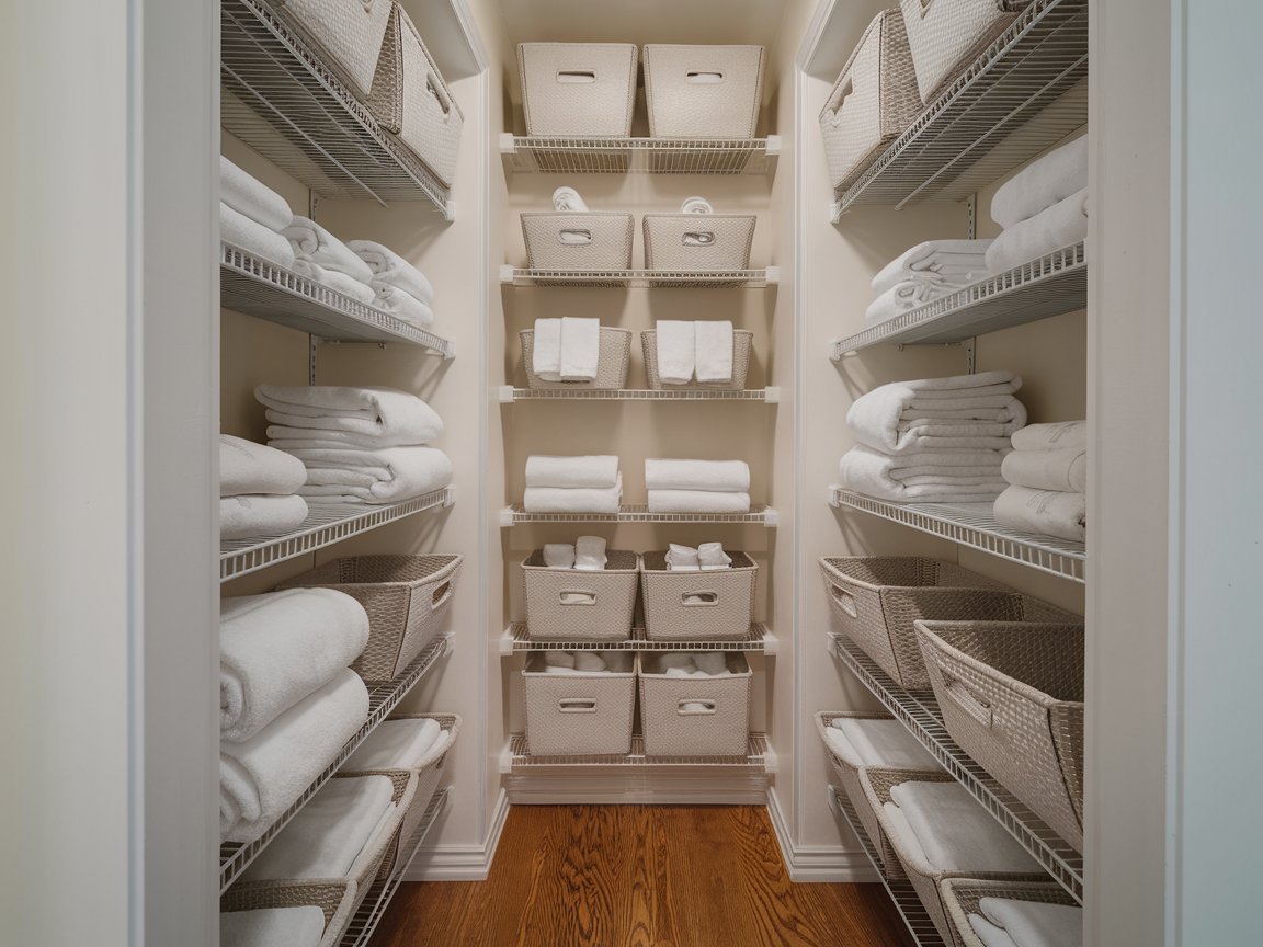 21 Smart Linen Closet Organization Ideas for Hallways, Walk-In Closets ...