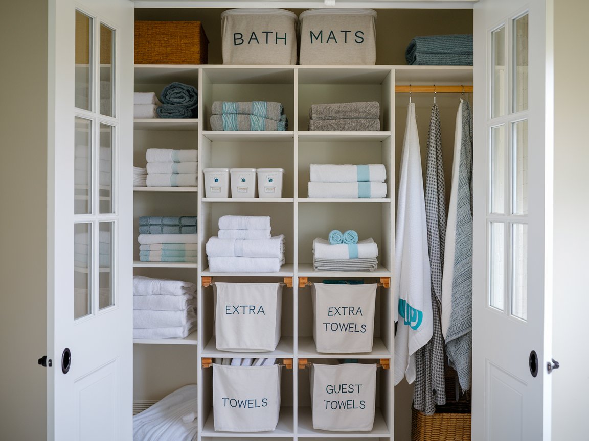 21 Smart Linen Closet Organization Ideas for Hallways, Walk-In Closets ...