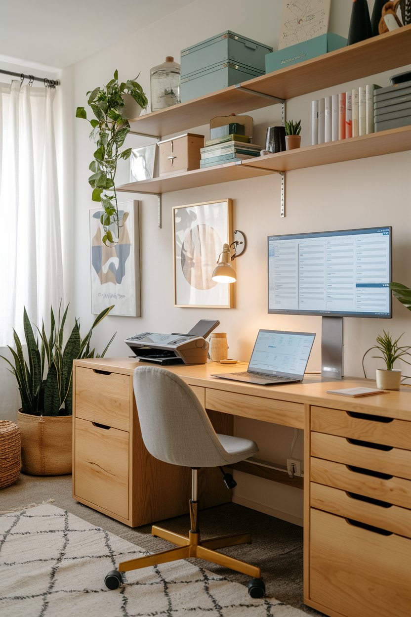 How to Organize a Home Office in 2025: 44 Smart Ideas for Space ...