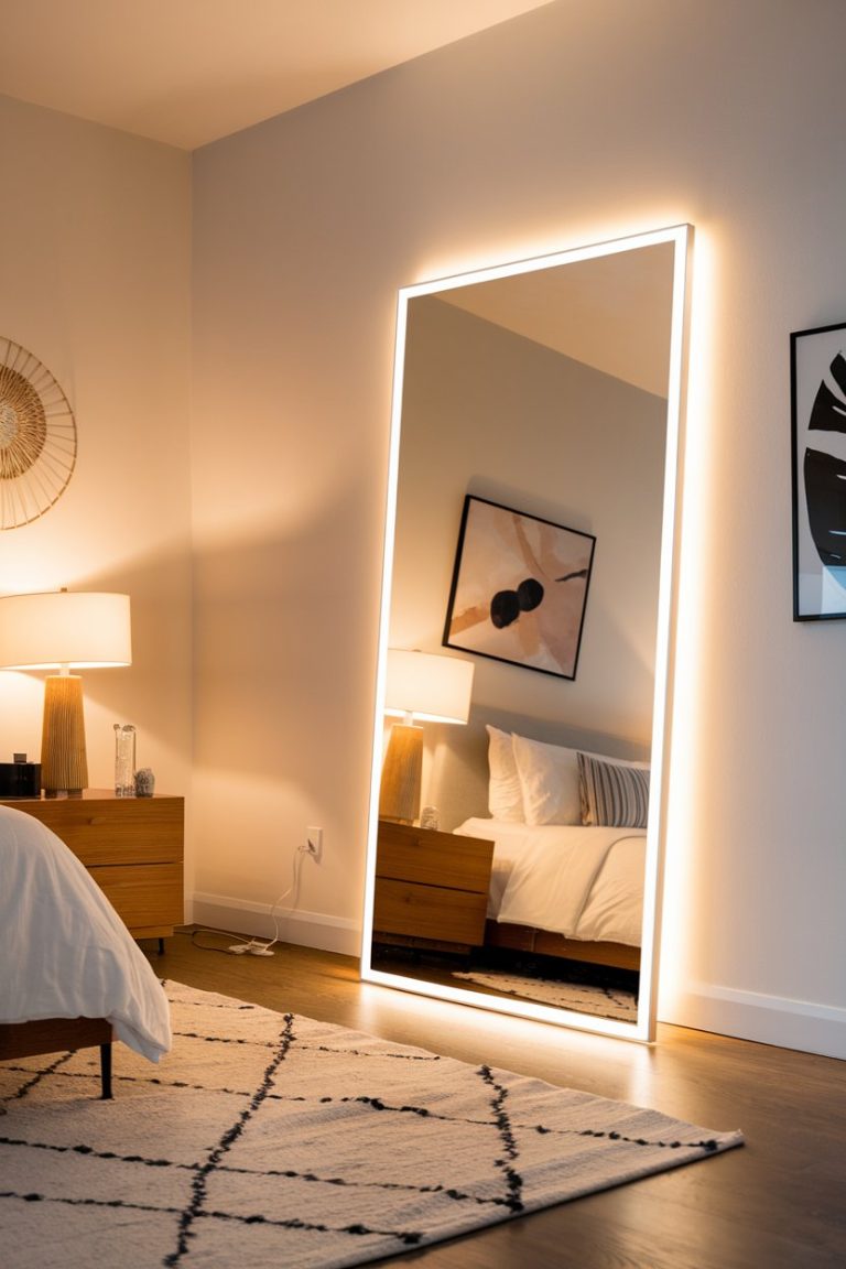 Standing Mirror Decorating 2025: 45 Stylish Ideas for Bedrooms, Living ...