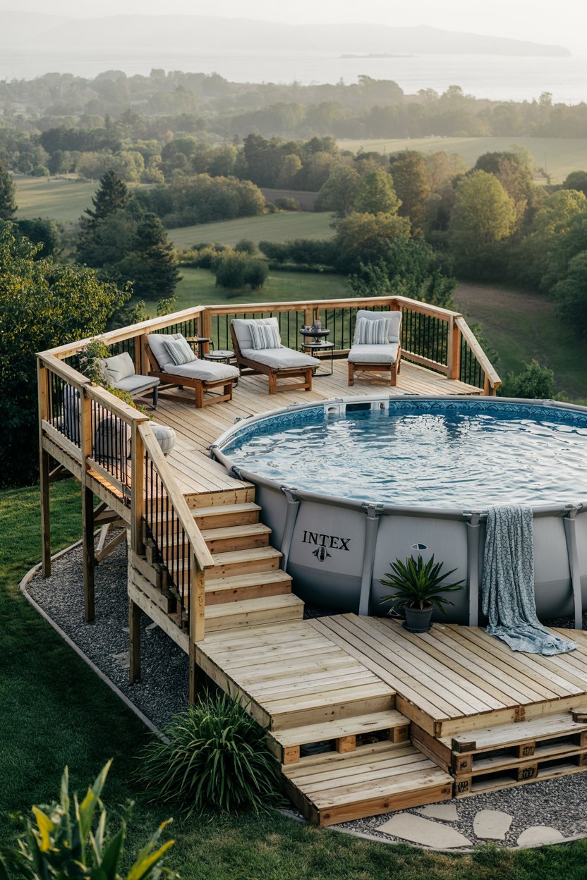 44 Stunning Above Ground Pool Deck Ideas 2025 for Any Yard – Cheap, DIY & Connected to Your House