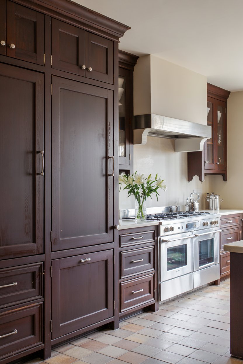 43 Stylish Dark Kitchen Cabinets 2025 Ideas with Light Countertops ...